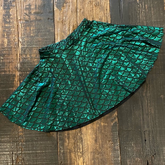 iFashionBox | Skirts | Mermaid Green Tail Fish Scale Style Skater Skirt ...
